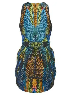 Alexander McQueen Graphic Print Mini Dress - Blue