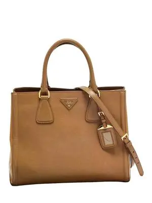 Prada Gardeners Leather Tote Bag - Brown