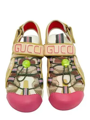 Gucci Tinsel Flat Sandals - Brown