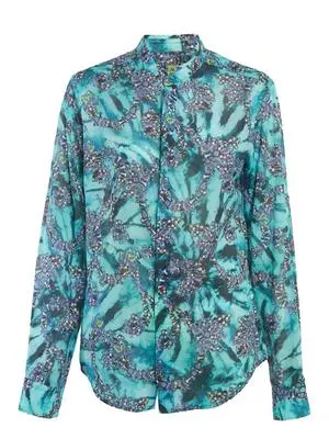 Versace Gem Print Long-sleeve Shirt - Blue