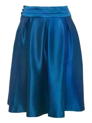 Celine Pleated A-line Mini Skirt - Blue