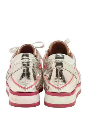 JIMMY CHOO London Croc-embossed Sneakers - Silver