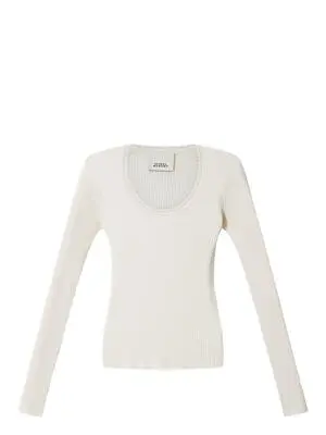 Isabel Marant Étoile Isabel Marant Selenie Silk Ribbed Sweater Ecru
