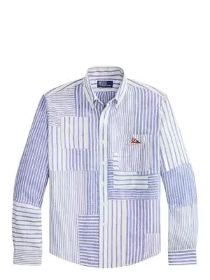 Polo Ralph Lauren Logo-detail Striped Shirt - Blue