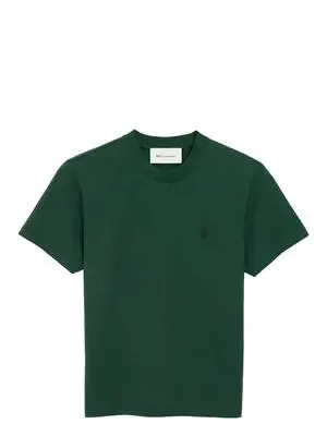 AMI Paris Cotton T-shirt With De Coeur - Green