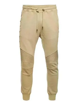 Balmain Rib-detailed Lace-up Track Pants - Neutrals