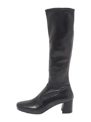 Prada Round Toe Knee-high Boots - Black