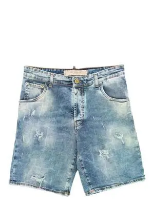 YES LONDON Distressed Denim Shorts - Blue