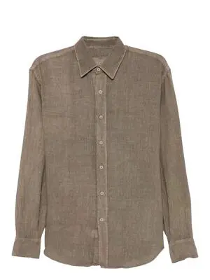 COSTUMEIN Andrea Long-sleeve Buttoned Shirt - Brown