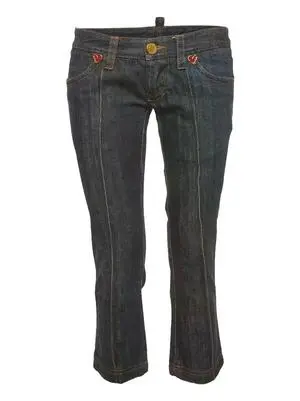 Dsquared2 Cropped Jeans With Squirrel Motif - Blue