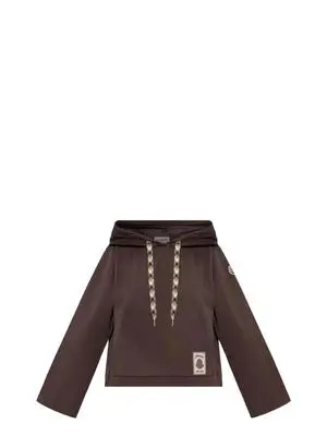 Moncler Logo Patch Hoodie - Brown