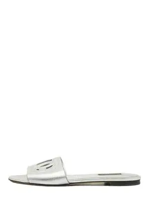 Dolce & Gabbana Tone Dg Logo Slides - Silver