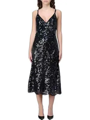 TWINSET Sequin Embellished Midi Dress - Black
