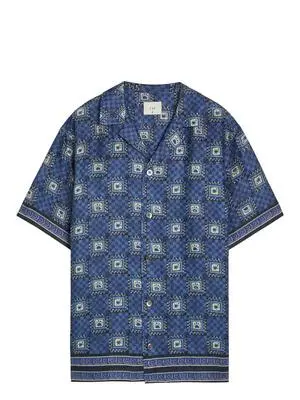 CHE Telha Printed Linen Shirt - Blue