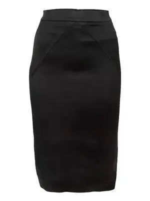 Dolce & Gabbana Satin Pencil Midi Skirt - Black