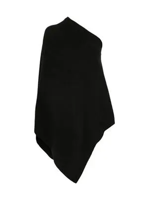 SERGIO MORETTI FIRENZE One-shoulder Poncho - Black