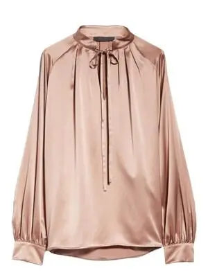Max Mara Tamigi Bow Detailed Long-sleeved Blouse - Pink