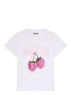 GANNI GANNI Raspberry Cotton T-Shirt Multicolor