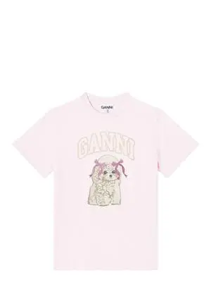 GANNI GANNI Organic Cotton Graphic T-Shirt Multicolor