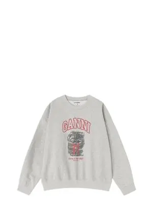 GANNI Margot Kitty Organic Cotton Sweatshirt - Multicolor
