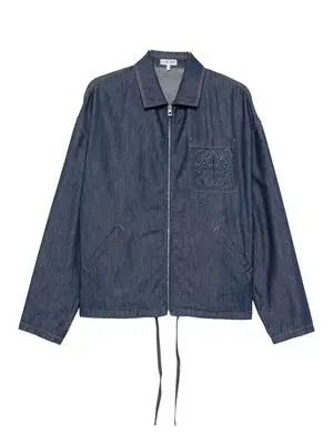 Loewe LOEWE Denim Zipped Jacket With Anagram Patch Multicolor