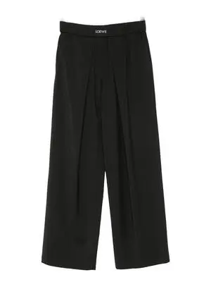 Loewe Black Logo Patch Pleated Front Trousers - Multicolor