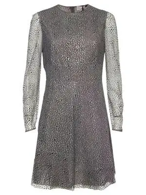 Red Valentino Dot-pattern Tulle Mini Dress - Grey