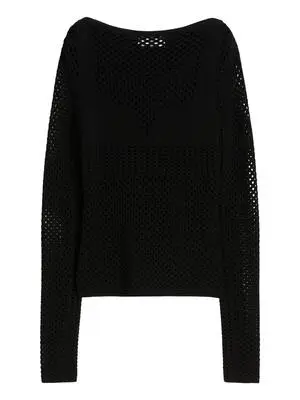 Sportmax Fine-knit Open-work Sweater - Black