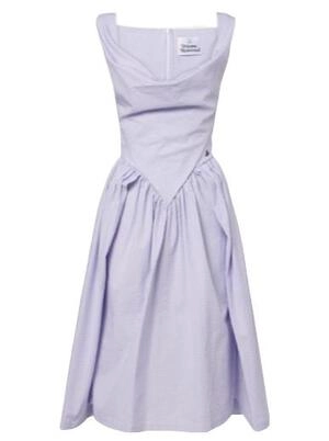 VIVIENNE WESTWOOD Sunday Cotton Seersucker Midi Dress - Blue