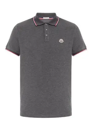 Moncler Logo-patch Short-sleeve Polo Shirt - Grey