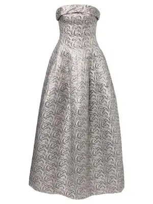 SIMKHAI Simkhai Metallic Strapless Gown With Open Back