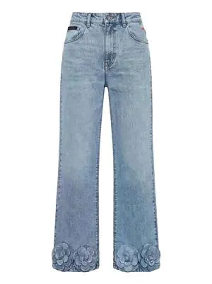 PHILIPP PLEIN Philipp Plein Straight-Cut Jeans With Floral Accents