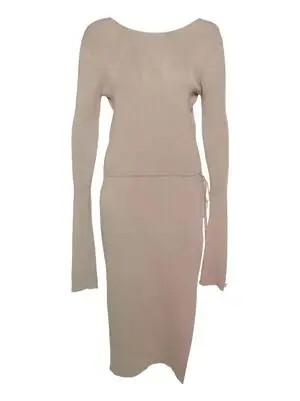 Magda Butrym Knitted Tie-up Top And Midi Skirt Set - Neutrals