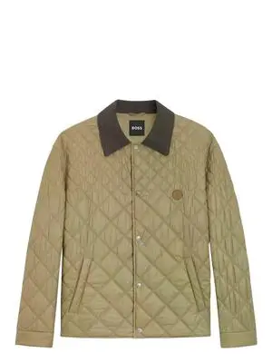 BOSS Quilted-finish Logo-patch Jacket - Neutrals