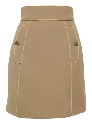 Dolce & Gabbana Flap-pocket Mini Skirt - Neutrals