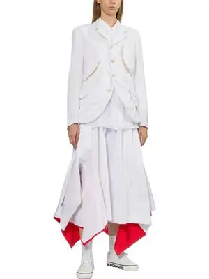 Comme Des Garçons Asymmetrical Ruffled Skirt - Neutrals