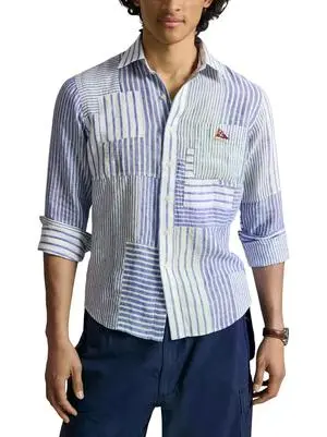 Polo Ralph Lauren Logo-detail Striped Shirt - Blue