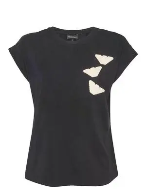 Emporio Armani Logo Appliqué T-shirt - Black