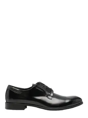 CARLO PIGNATELLI Textured Panel Lace-up Derby Shoes - Black