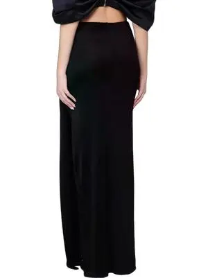 Elisabetta Franchi Draped Floor-length Skirt - Black