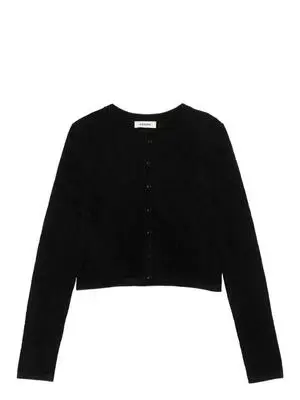 Sandro Cropped Button Cardigan - Black