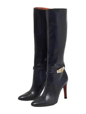 Gucci Elizabeth Buckled Knee-length Heeled Boots - Blue