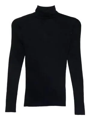 Majestic Filatures Long-sleeve Turtleneck Top - Black