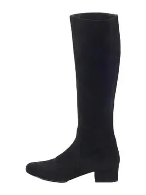 Saint Laurent Suede Knee-high Boots - Black