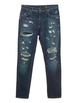 Dolce & Gabbana Distressed Loose-fit Jeans - Blue