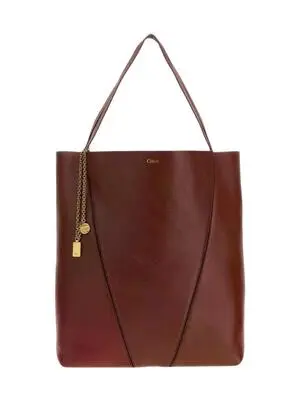 Chloé Large Leather Tote Bag - Brown