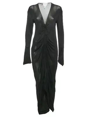 Bottega Veneta Ruched Midi Dress - Black