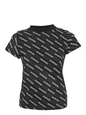 Balenciaga Logo Print T-shirt - Black