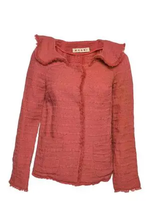 Marni Fringed Tweed Jacket - Red