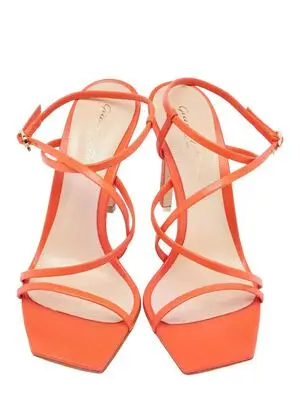 GIANVITO ROSSI Leather Ankle-strap Sandals - Orange